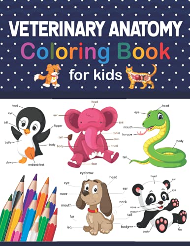 Veterinary Anatomy Coloring Book For Kids: Animal Anatomy Coloring Book ...