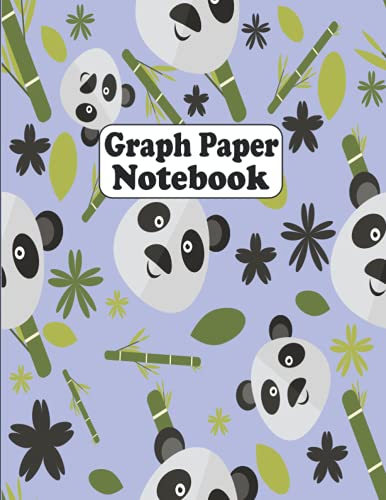 Graph Paper Notebook 1/2 Inch Squares: Cute Panda Graph Paper Notebook ...