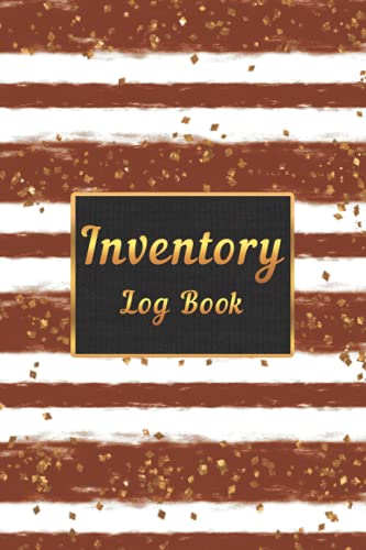 Inventory Log Book: Brown Stripes Glitter Cover | Simple Inventory ...