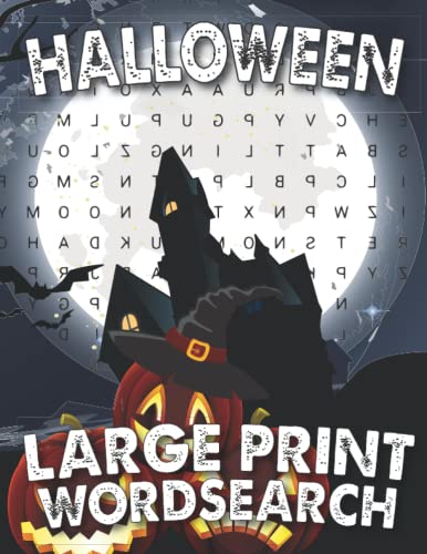 Halloween Large Print Word Search: Relaxing & Challenging Word Find ...