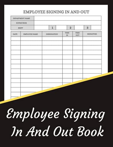 Employee Signing In And Out Book: Staff, Employee signing in record ...