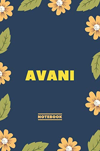 Avani - Notebook: Yellow Floral design, Personalized name journal ...