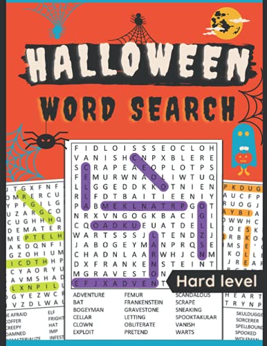 Halloween Word Search Hard Level: Halloween Word Search Puzzle Book for ...