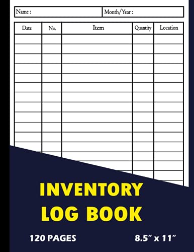 Inventory Log Book: Simple Inventory Log Book For Small Business, Stock ...