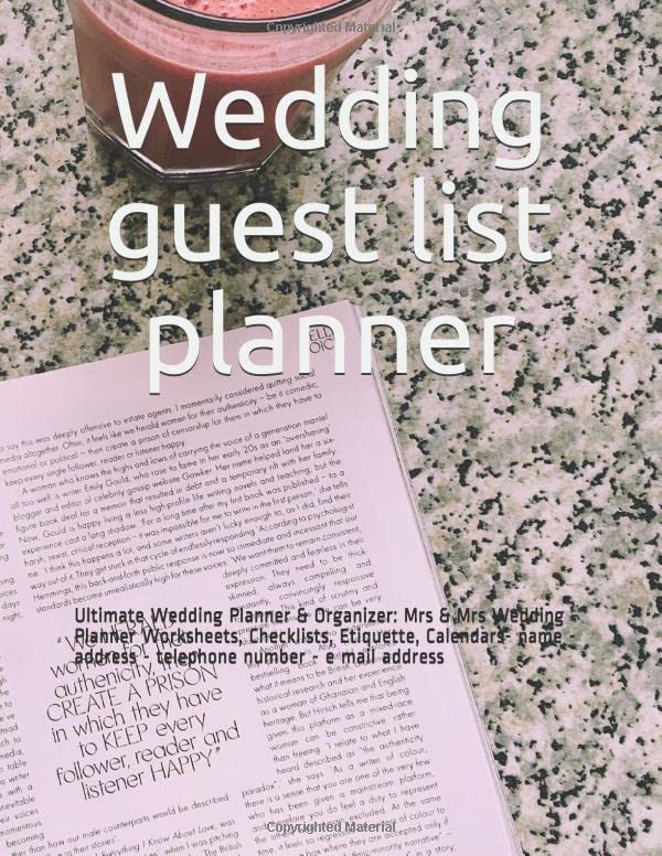 Wedding guest list planner: Ultimate Wedding Planner & Organizer: Mrs ...