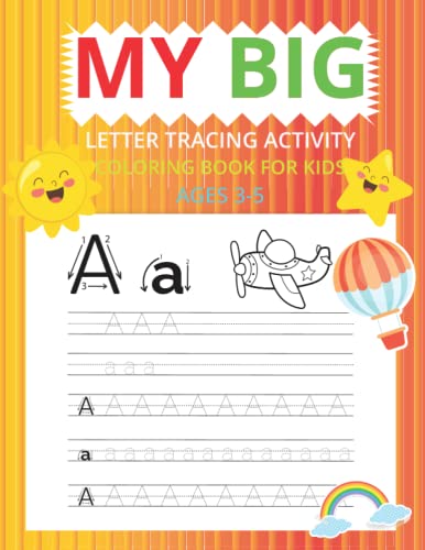my Big letter tracing activity coloring book for kids ages 3-5: Letter ...