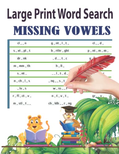 Large Print Word Search Missing Vowels: Missing Vowels Puzzles For ...
