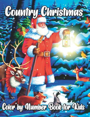 Country Christmas Color By Number Book For Kids: Fun Holiday Country ...