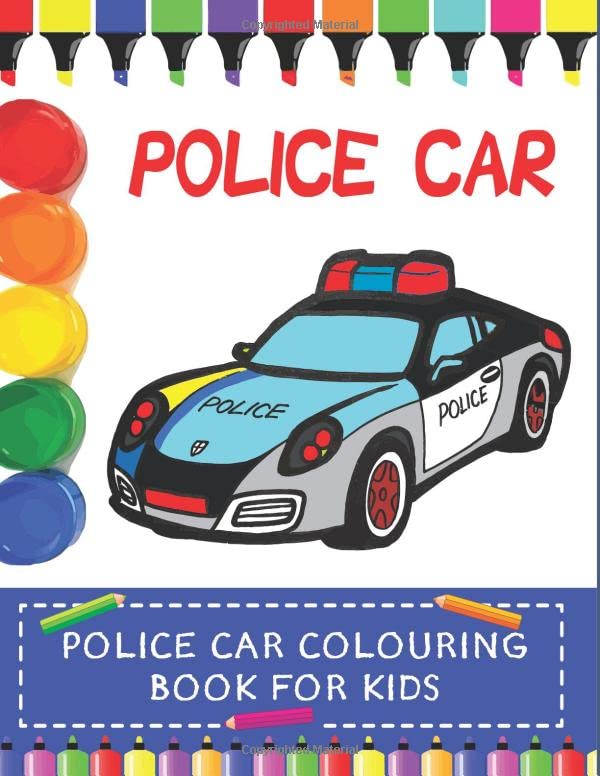 Police car colouring book for kids: perfect colouring books for police ...