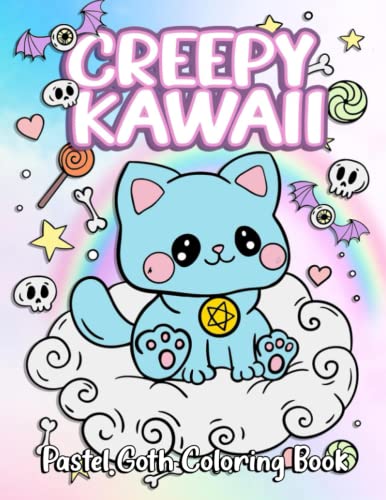 Creepy Kawaii Pastel Goth Coloring Book: Spooky Illustrations of ...