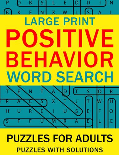 Large Print Positive Behavior Word Search Puzzles for Adults: Positive ...