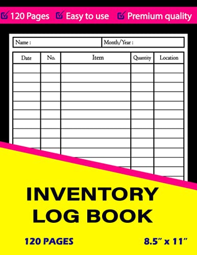 Inventory Log Book: Simple Inventory Log Book For Small Business, Stock ...
