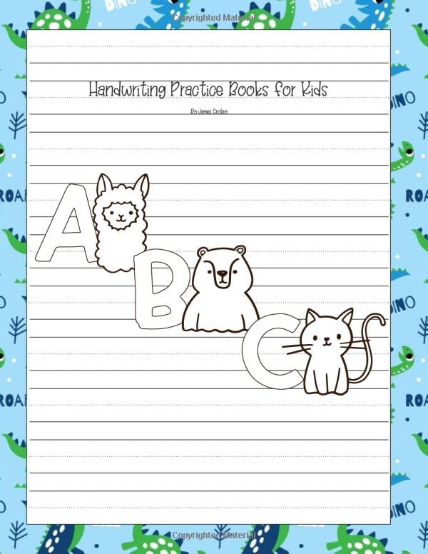Handwriting Practice Books For Kids: Abc Journal Cursive Handwriting ...