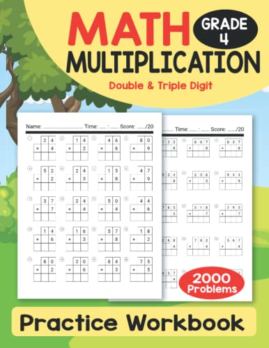 Math Multiplication Practice Workbook Grade 4: Double and Triple Digit ...