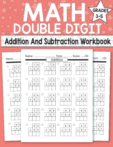 Math Double Digit Grades 3-5 Addition & Subtraction Workbook: Two-Digit ...