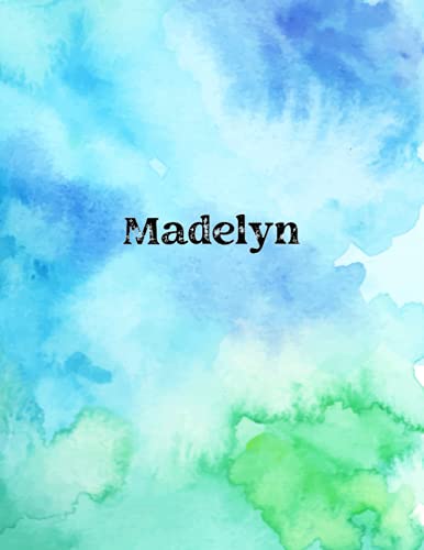 Madelyn: Cover Style Water Color - Personalized Name Notebook | Wide ...