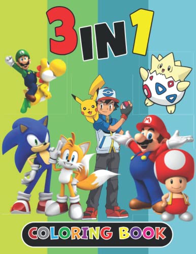 3 in 1 Coloring Book: A Perfect Coloring Book For Kids Ages 4-8, 8-12 ...