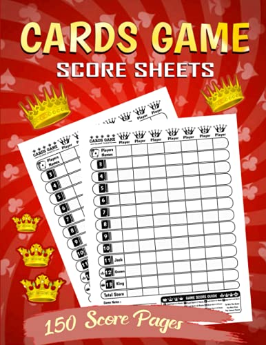 Cards Game Score Sheets: 150 Cards Game Score Pads Score Recording ...