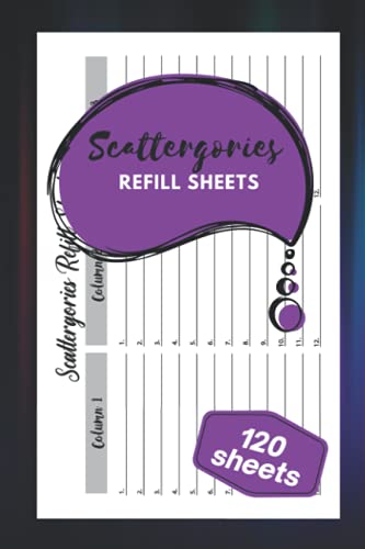 Scattergories Refill Sheets: 120 Sheets for Playing Scattergories by ...