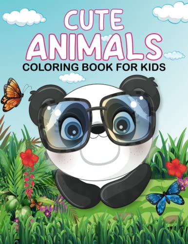 Cute Animals Coloring Book For Kids: Adorable Animal Illustrations for ...