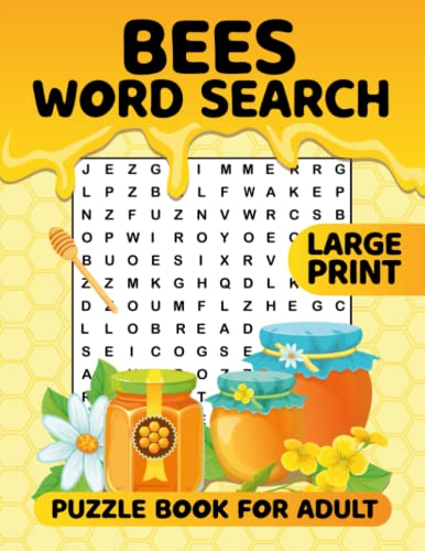 Bees Word Search Puzzle Book For Adults: Bees Word Wordsearches - The LARGEST PRINT Word Search ...