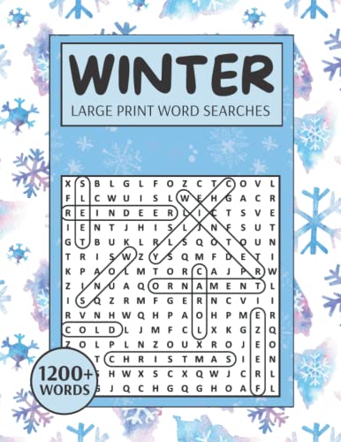 Winter Large Print Word Searches 1200+ Words: Christmas Holiday Word ...