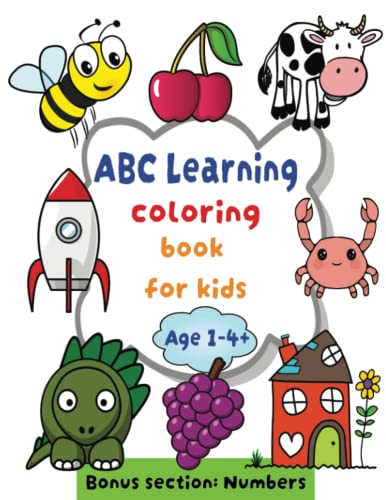 ABC learning coloring book for toddlers, Simple and Big pictures, Fun ...
