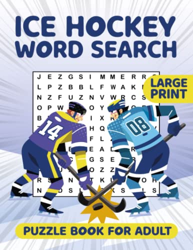 Ice Hockey Word Search Large Print Puzzle Book For Adults: Ice Hockey ...
