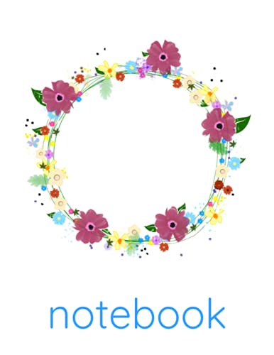 notebook for girls with a beautiful flower wreath design: Gift notebook ...