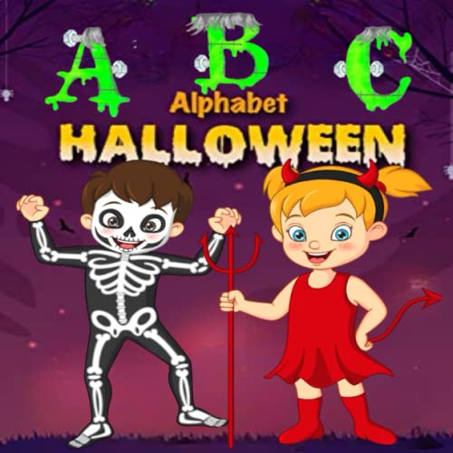 Halloween ABC Learning Coloring Book: Halloween Alphabet Coloring Book ...