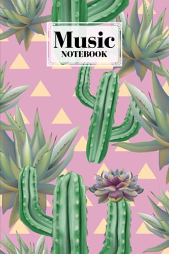 Music Notebook: Cactus Music Notebook, Music Writing Notebook | Blank ...