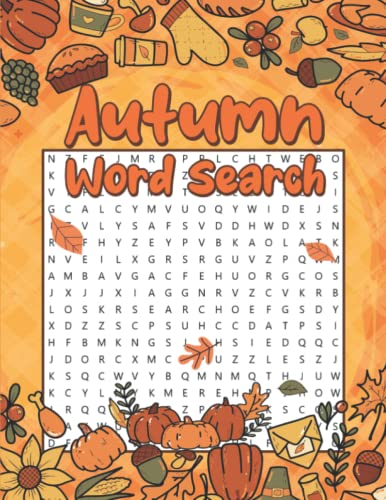 Autumn Word Search Puzzles: Fun & Relaxing Autumn Activity Book For Men ...