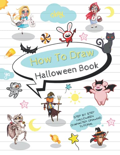 How To Draw Halloween Book: 50+ Halloween Character Step By Step ...
