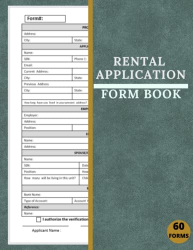 Rental Application Form Book: Rental Lease Forms Book For Landlord ...