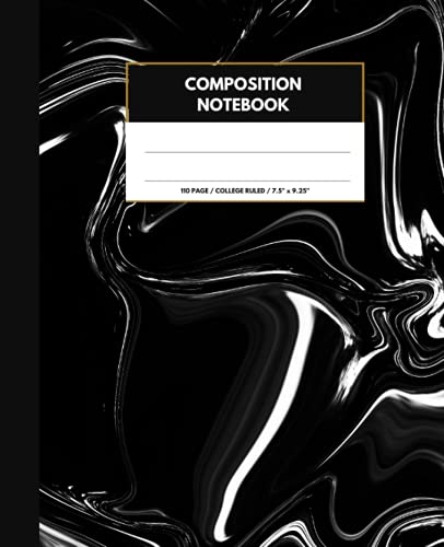 Composition Notebook: Black White Marble, College ruled, Blank Lined ...