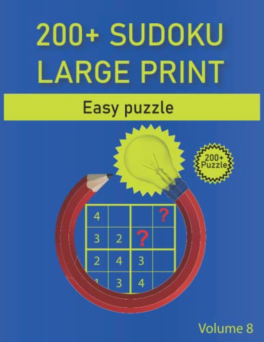 200+ Sudoku Large Print: 200+ Easy Sudoku Puzzles for Adults & Seniors ...