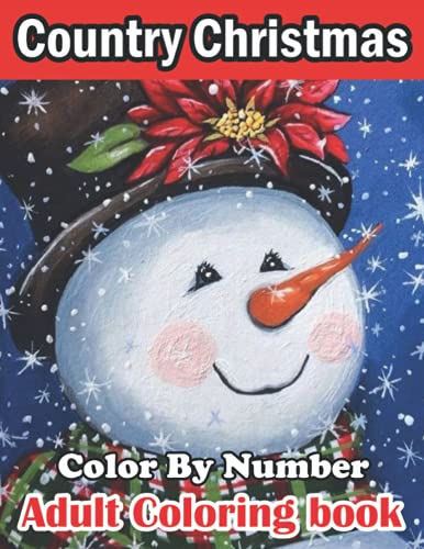 Country Christmas Color By Number Adult Coloring Book: Beautiful ...