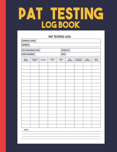 Pat Testing Log Book: Portable Appliance Testing Certificate ...