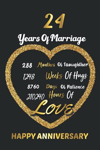 24 Years Of Marriage/happy anniversary: Funny 24th couple wedding anniversary gift/24th wedding ...