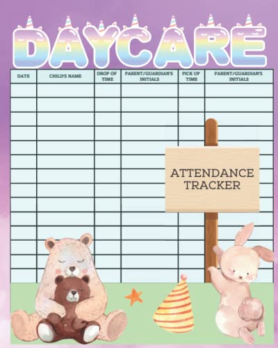 Daycare Attendance Tracker: Childcare Daily Sign In / Sign Out Register ...