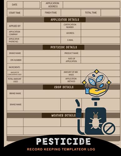 Pesticide Record Keeping Templateor Log: Pesticide Application Record ...