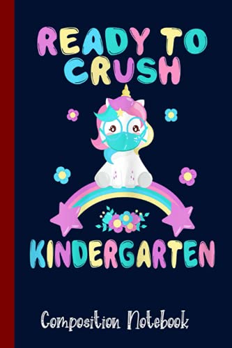 Ready to Crush Kindergarten Kindy 2020 Unicorn Face Mask Quad Ruled ...
