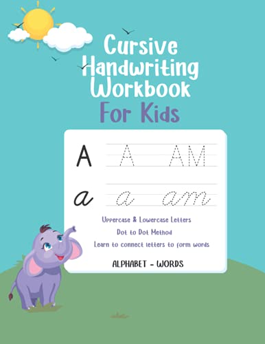 Cursive Handwriting Workbook For Kids: Children workbook, Cursive ...
