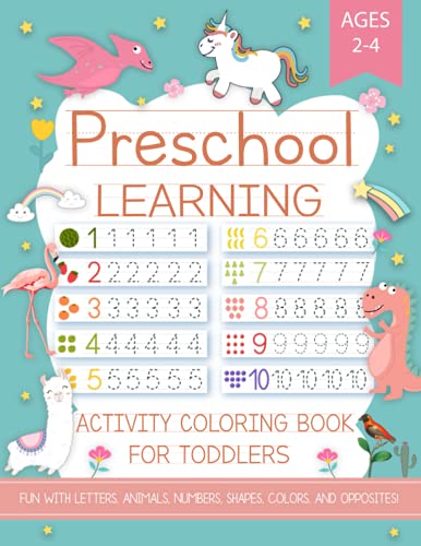 Preschool Learning Activity Coloring Book For Toddlers: Fun With ...