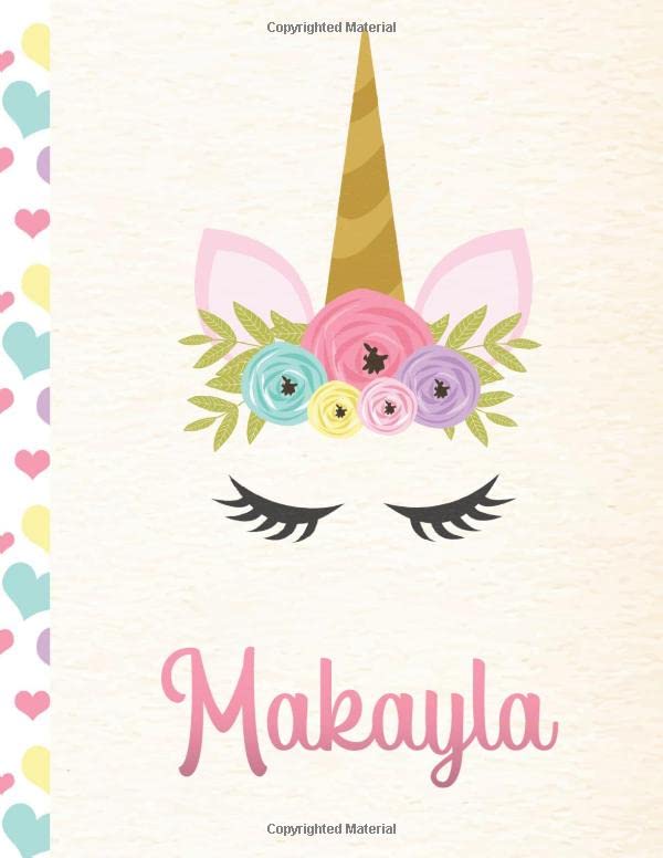 Makayla: Personalized Unicorn Activity Book. Paper and Pencil Games ...