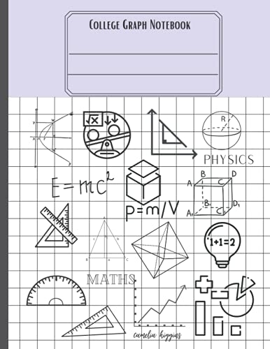 College Graph Notebook: 100 pieces graph paper 8.5 x 11 inches | grid ...