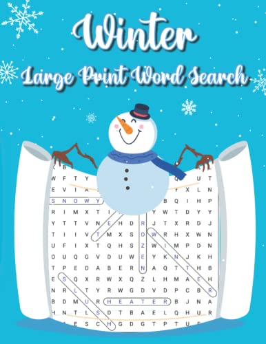 Large Print Winter Word Search For Adults: 1200 Relaxing Winter and ...