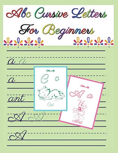 ABC Cursive Letters For Beginners: Handwriting Alphabet Uppercase And ...