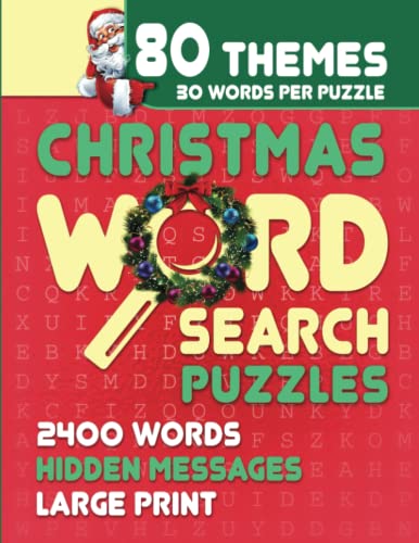 Christmas Themed Word Search Puzzles: Find Hidden Messages; Large Print ...