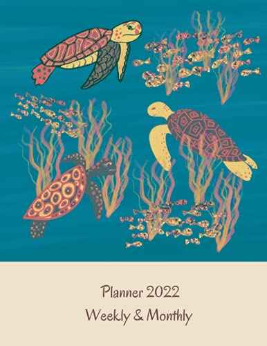 Planner 2022: Weekly and Monthly Large Dated Planner for Women, Sea ...